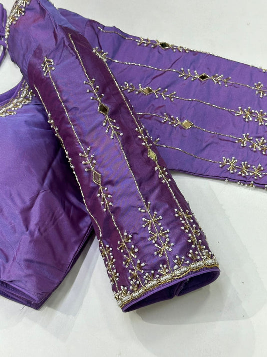 Aari Work Bridal Blouse Fabric – FameBazaar